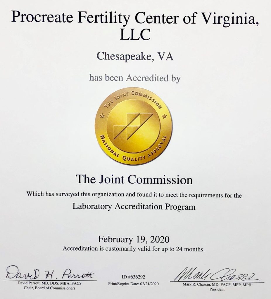 IVF Lab Accreditation - Procreate Fertility Center of Virginia ...
